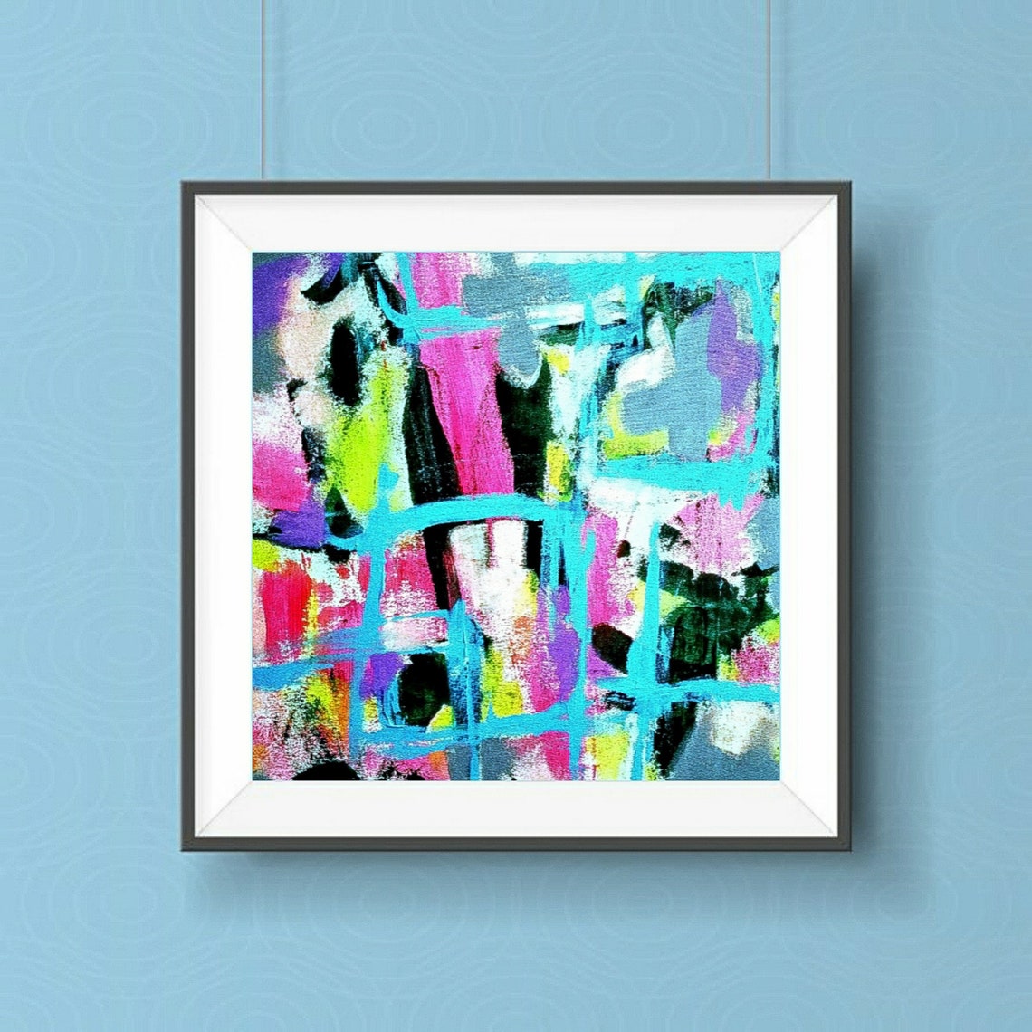 Colorful Abstract Paint, Square Printable Art, Digital Download Art ...
