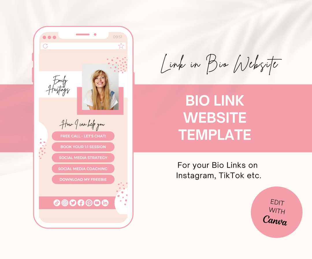 Bio Link Template, Instagram Link in Bio Website Template, Tiktok Bio ...