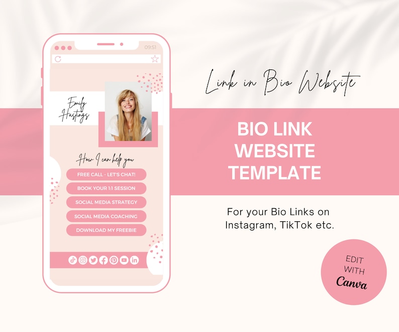 Bio Link Template, Instagram Link in Bio Website Template, Tiktok Bio ...