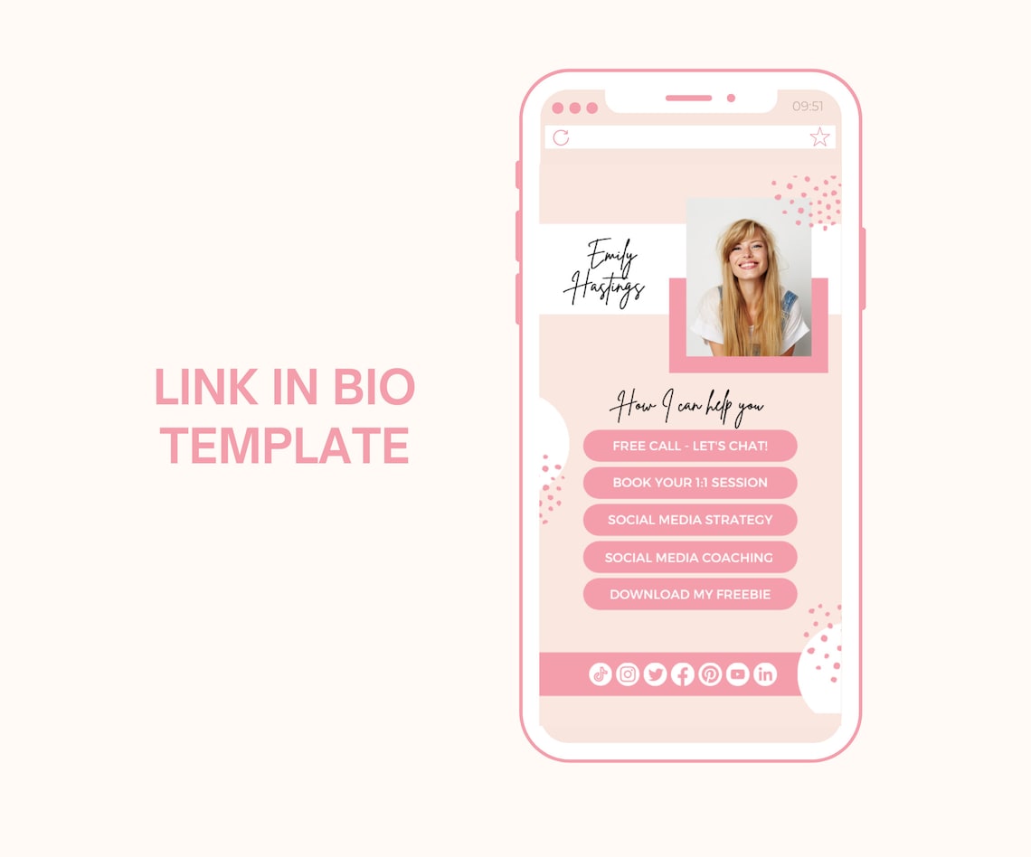 Bio Link Template, Instagram Link in Bio Website Template, Tiktok Bio ...