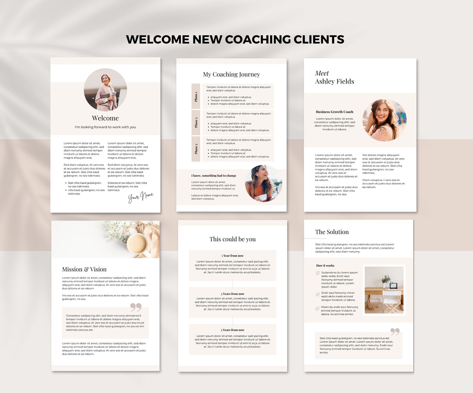 Coaching Client Welcome Packet, Client Onboarding Canva Template, Worksheets Coach, Business ...