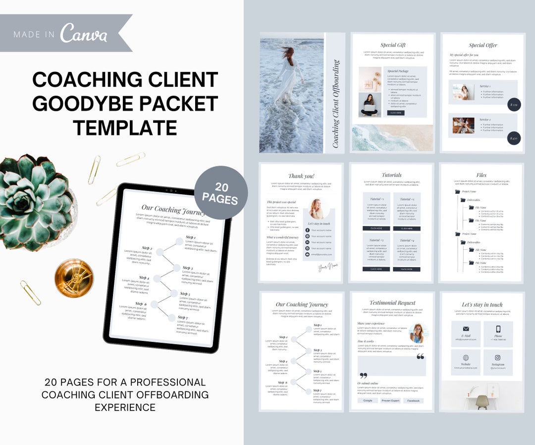 Coaching Client Goodbye Packet Template for Canva | Client Offboarding ...