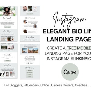Instagram Link in Bio Template Canva. Instagram Landing Page. - Etsy