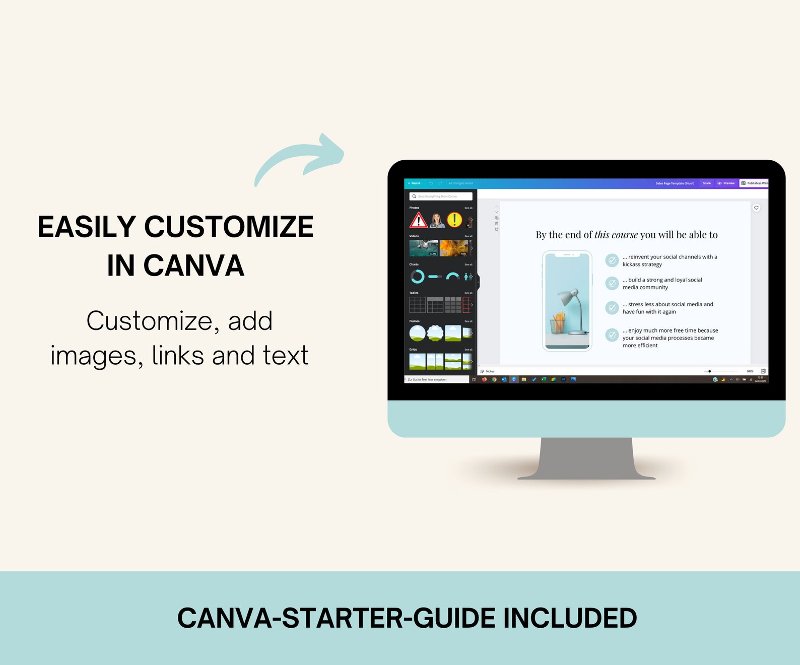 Online Course Sales Page Template Canva | Sales Funnel Canva | Website ...