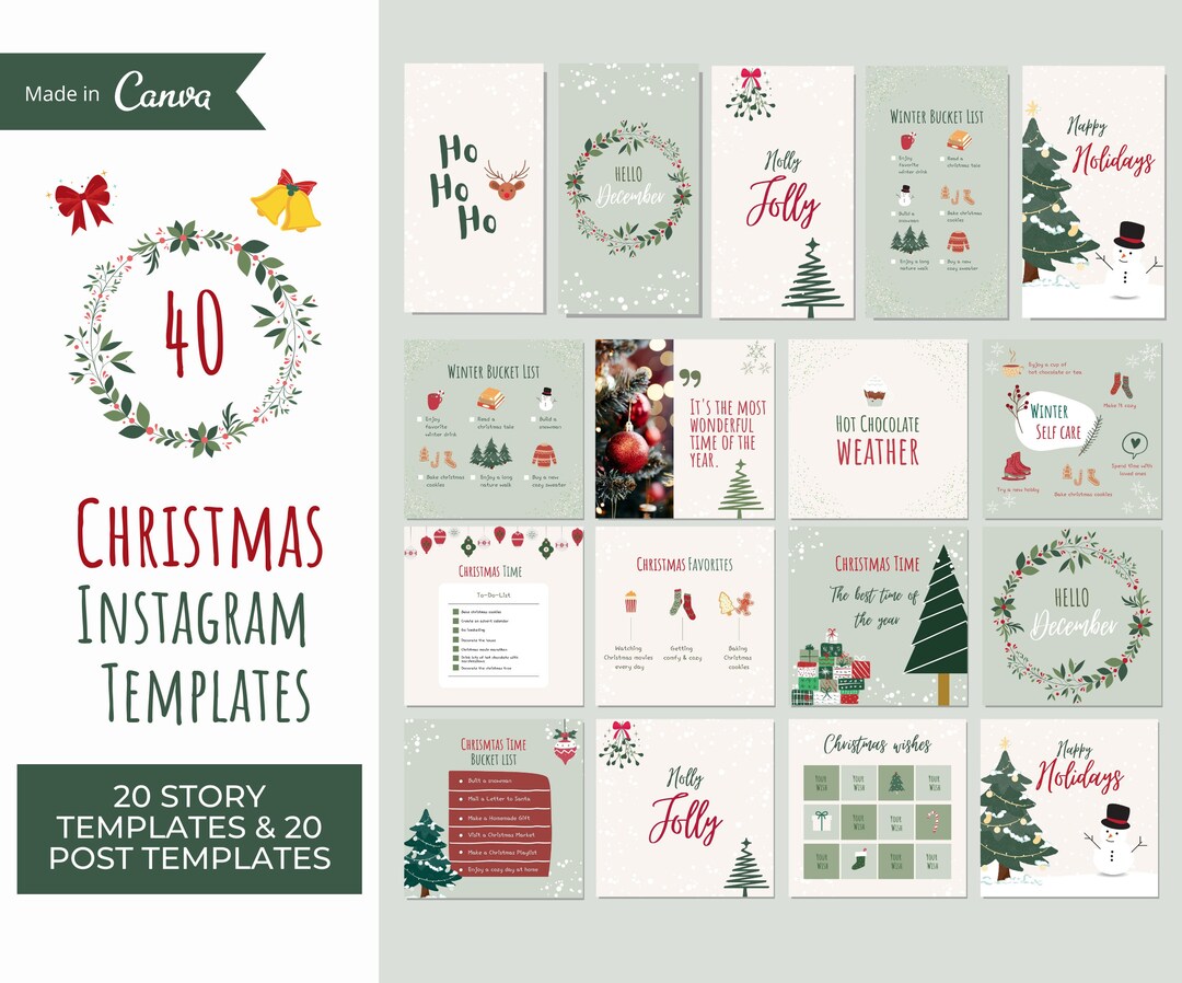 40 Instagram Christmas Templates for Canva | Christmas Post & Story ...