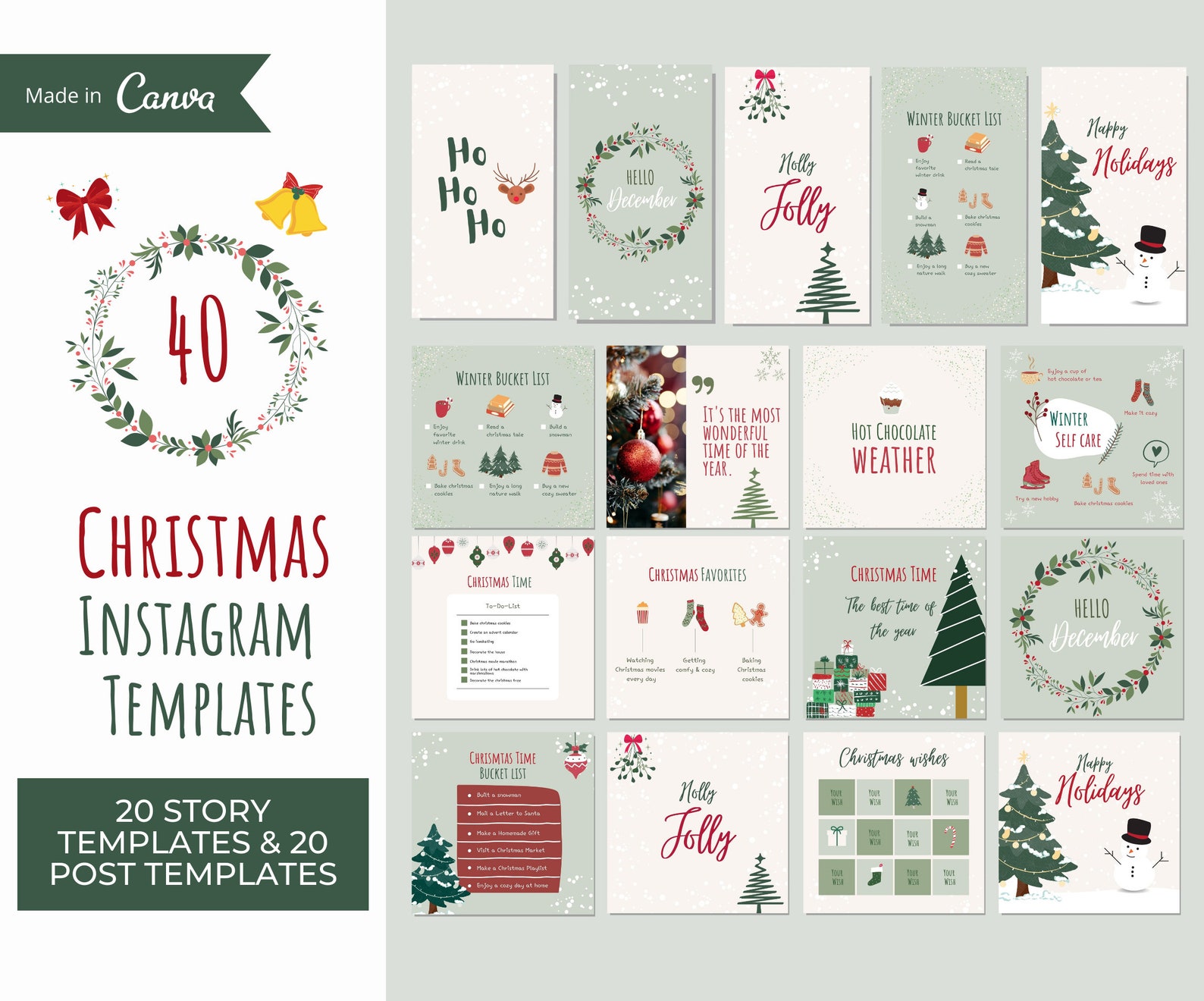 40 Instagram Christmas Templates for Canva | Christmas Post & Story ...