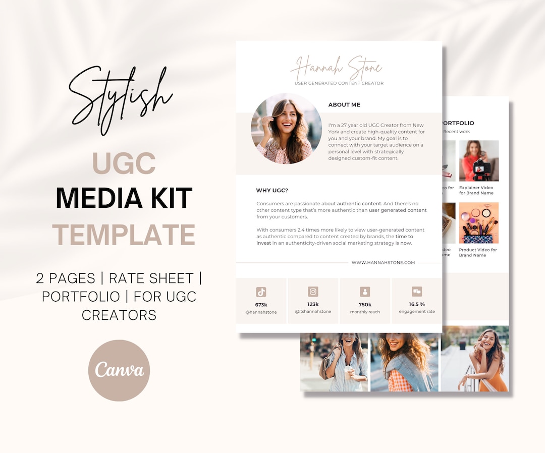 UGC Portfolio, UGC Media Kit Template, User Generated Content Creator ...