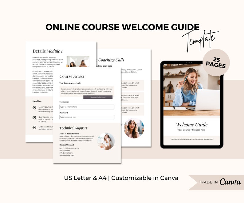 Course Onboarding Guide Canva Template, Online Course Welcome Guide ...