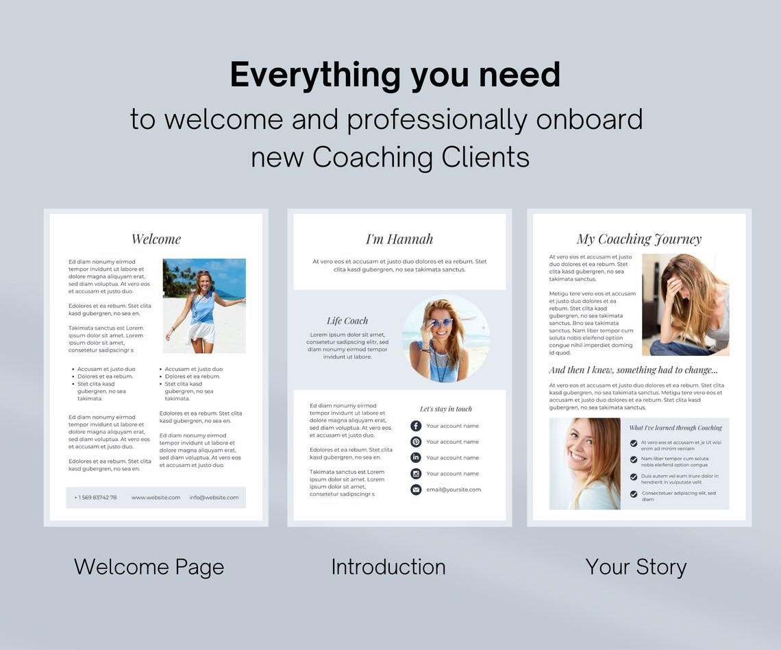 Coaching Client Welcome Package Coaching Onboarding Packet - Etsy