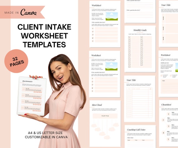 Client Worksheet Templates Client Intake Forms Canva | Etsy
