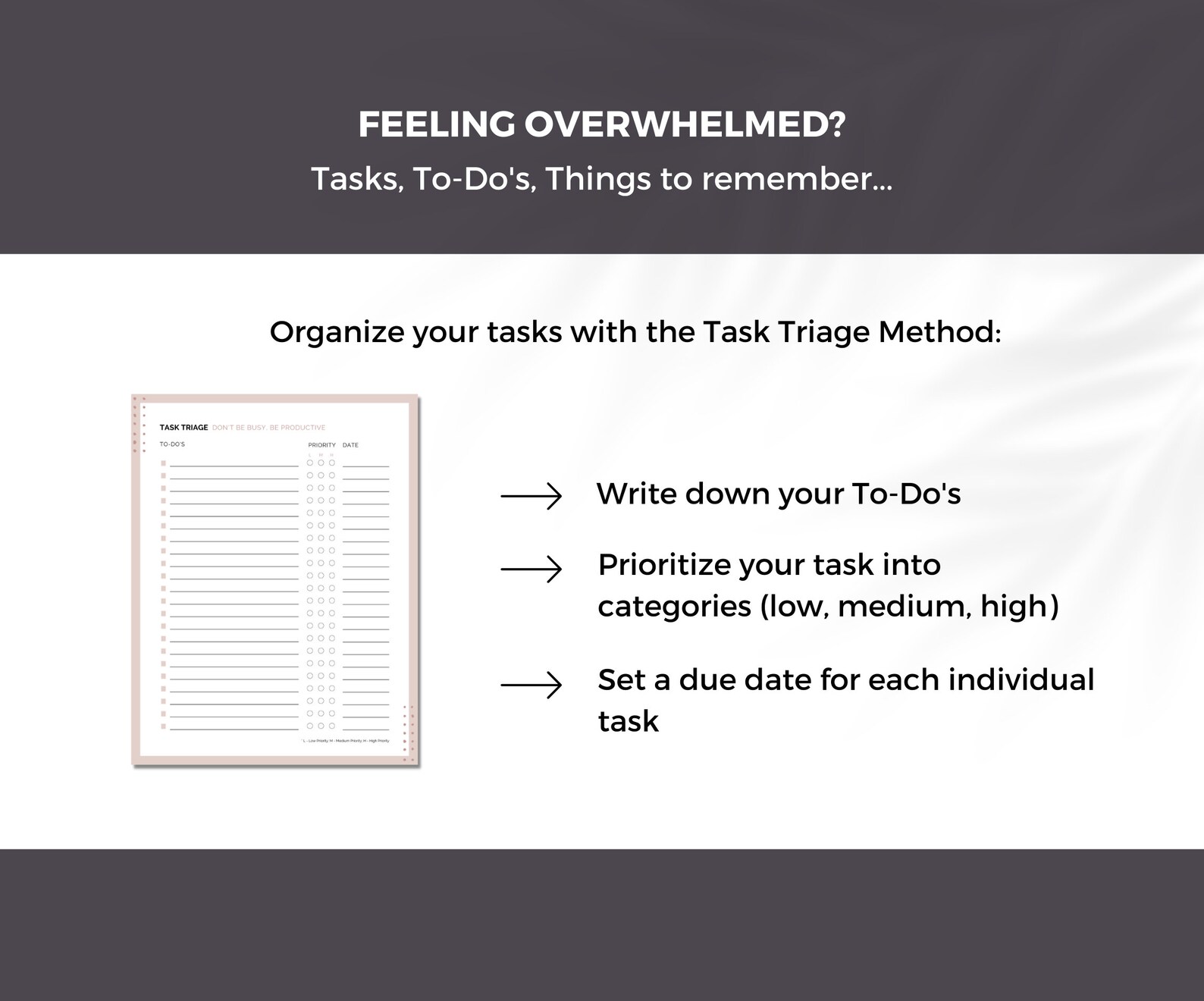 Task Triage Brain Dump Printable, Task Tracker, to Do List Printable ...