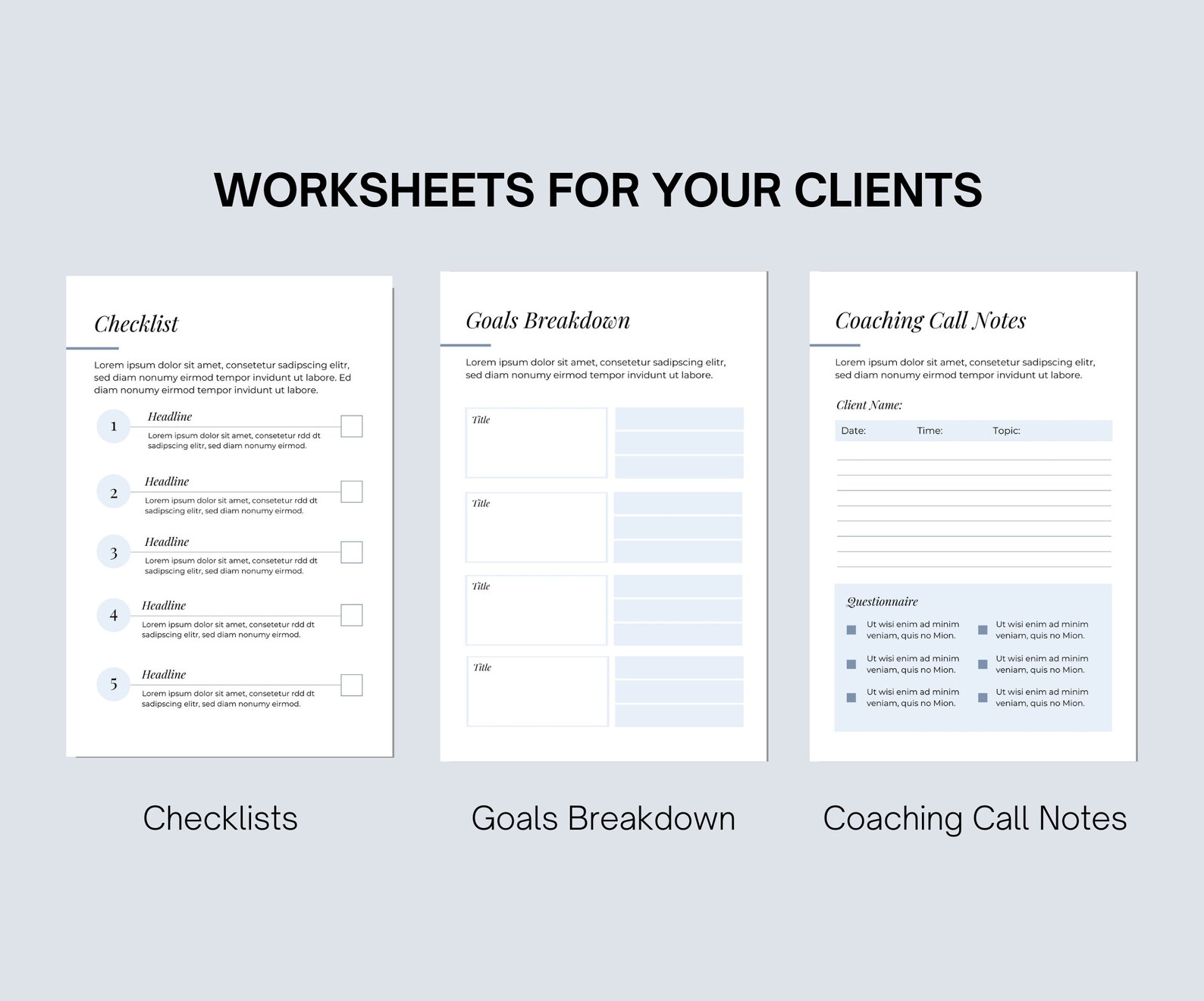 Coaching Client Worksheet Templates Canva | Client Intake Forms ...
