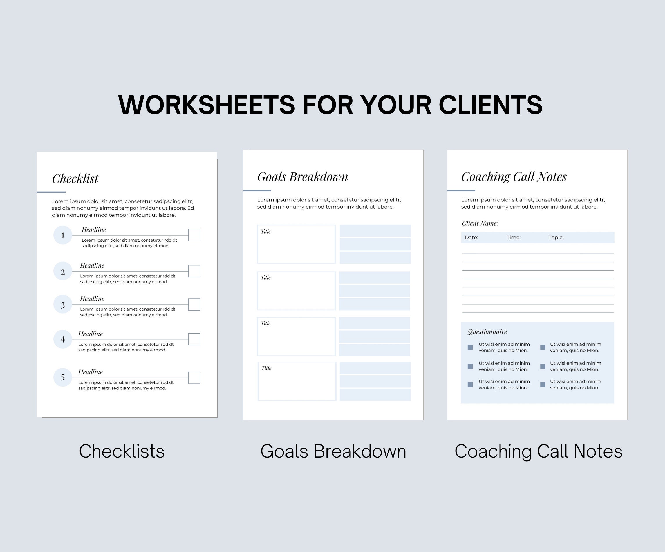 Coaching Client Worksheet Templates Canva | Client Intake Forms ...