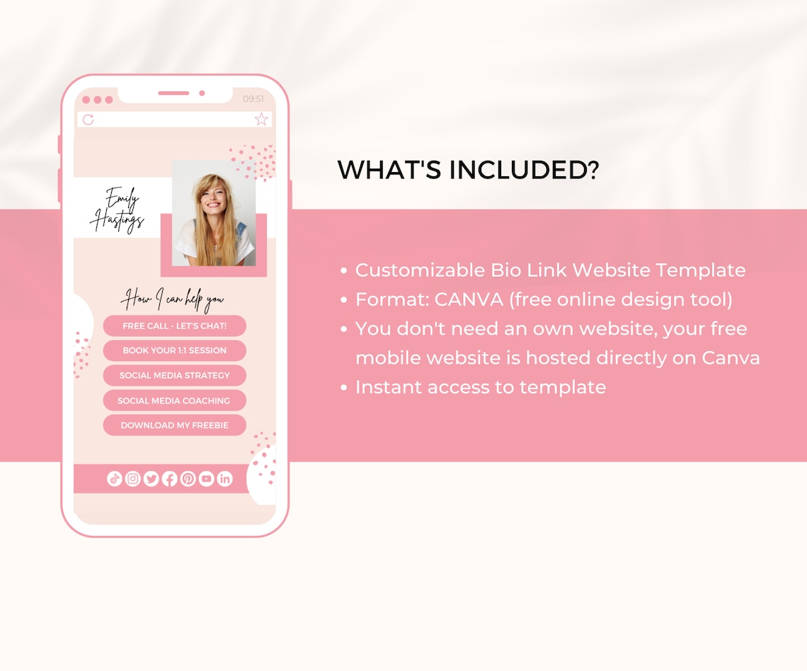 Bio Link Template, Instagram Link in Bio Website Template, Tiktok Bio ...