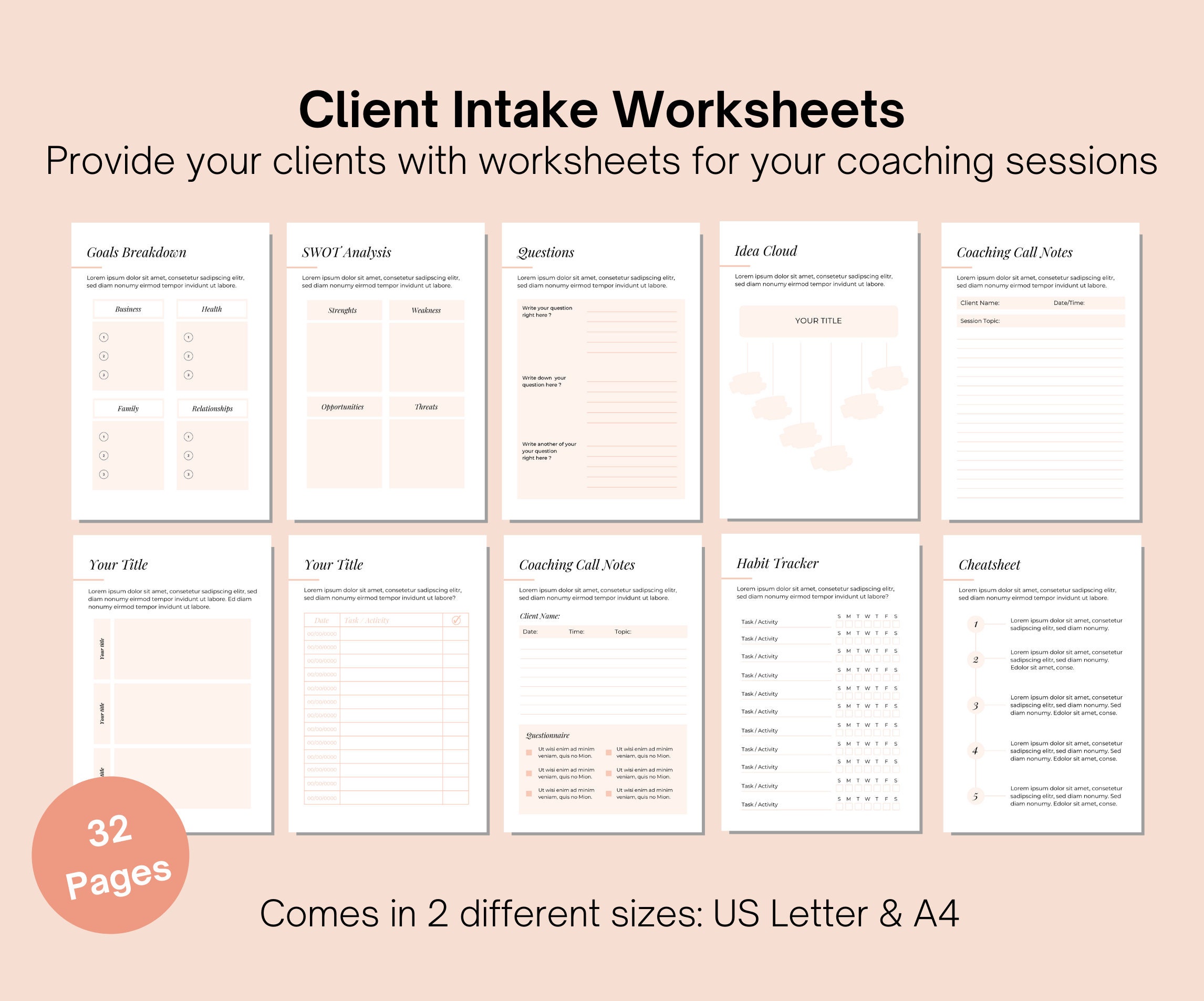 110 Templates for Coaches Coaching Templates Canva Bundle Client ...