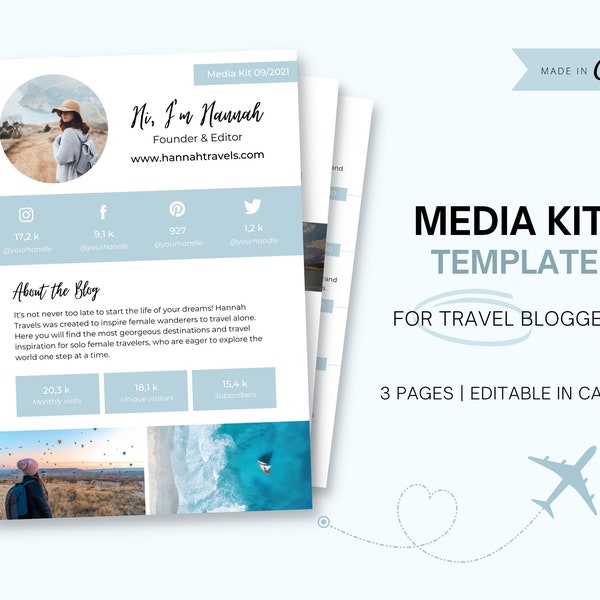 Travel Blogger Media Kit - Etsy