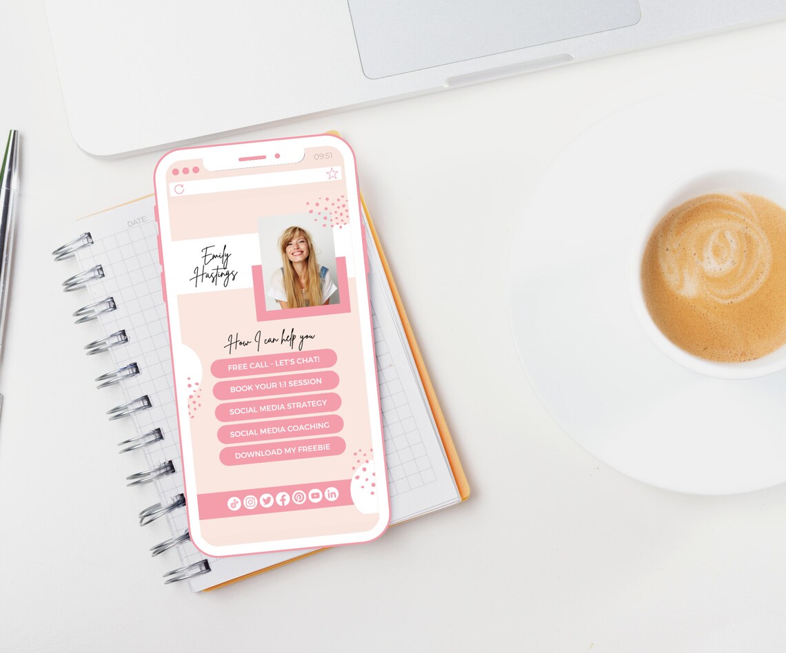 Bio Link Template, Instagram Link in Bio Website Template, Tiktok Bio ...