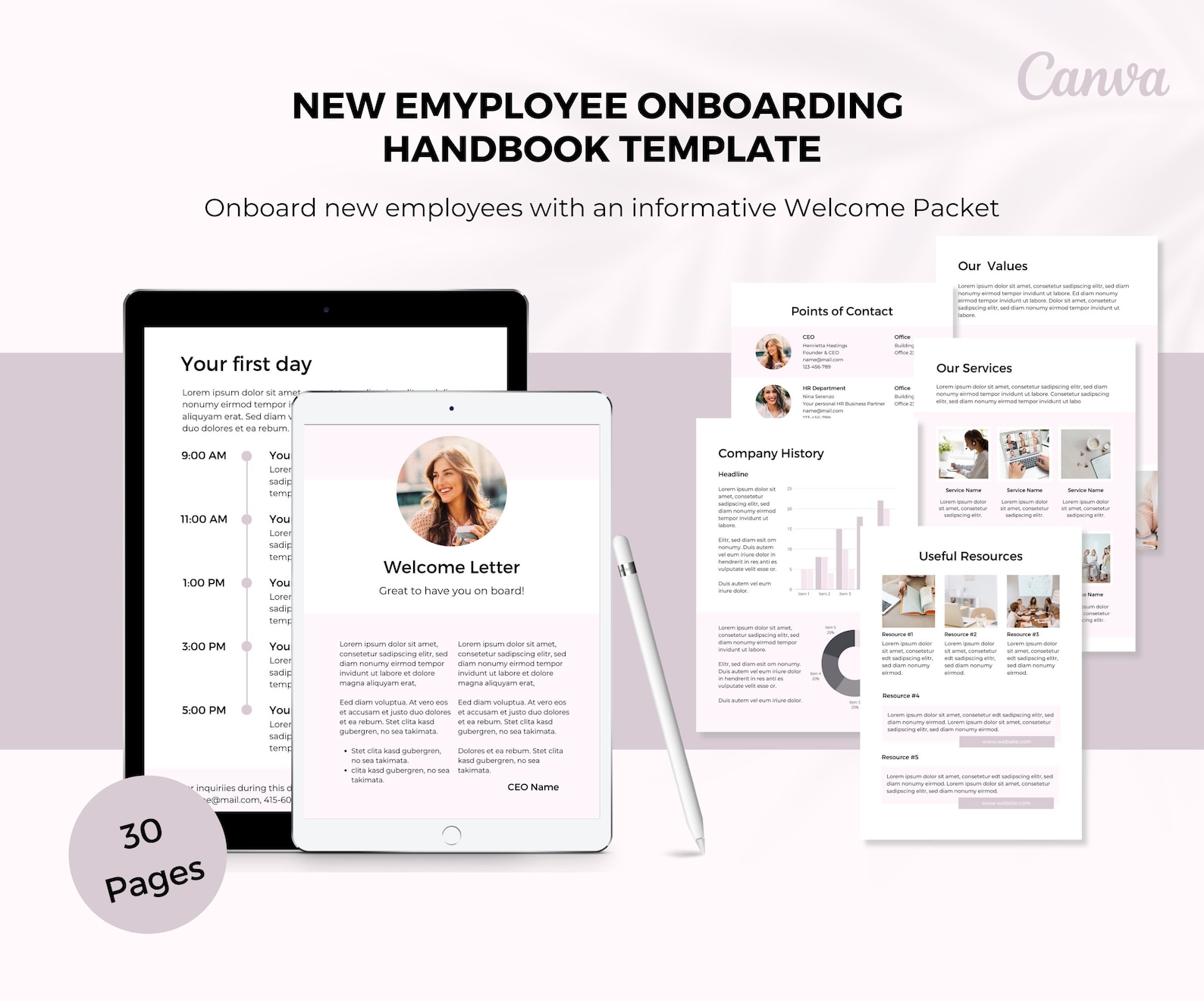 Employee Welcome Package Template, New Employee Onboarding, Employee ...