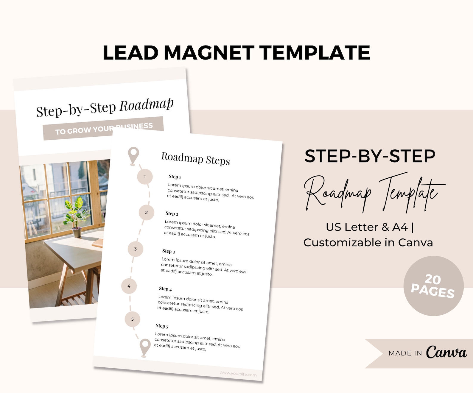 Lead Magnet Template Canva, Editable Freebie Template, Step-by-step ...