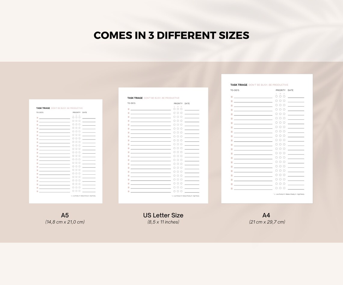 Task Triage Printable, Brain Dump, Task List, Task Tracker, PDF in A5 ...