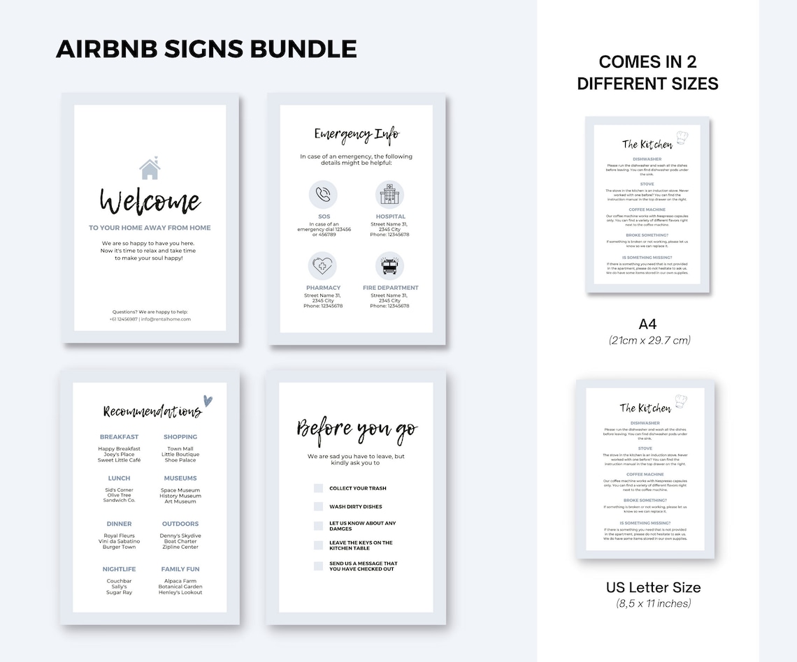 16 Airbnb Posters Airbnb Signs Template Canva Editable - Etsy