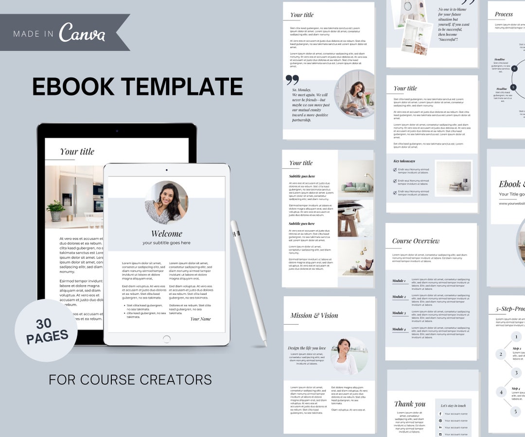 E-book Template Canva | Ebook Template for Course Creators | Webinar ...