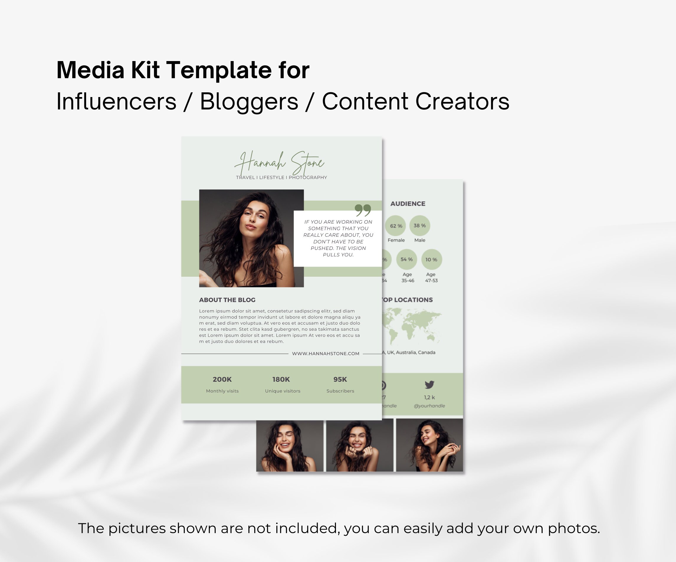 Blog Media Kit Template Green | Canva Media Kit Template | Blogger ...