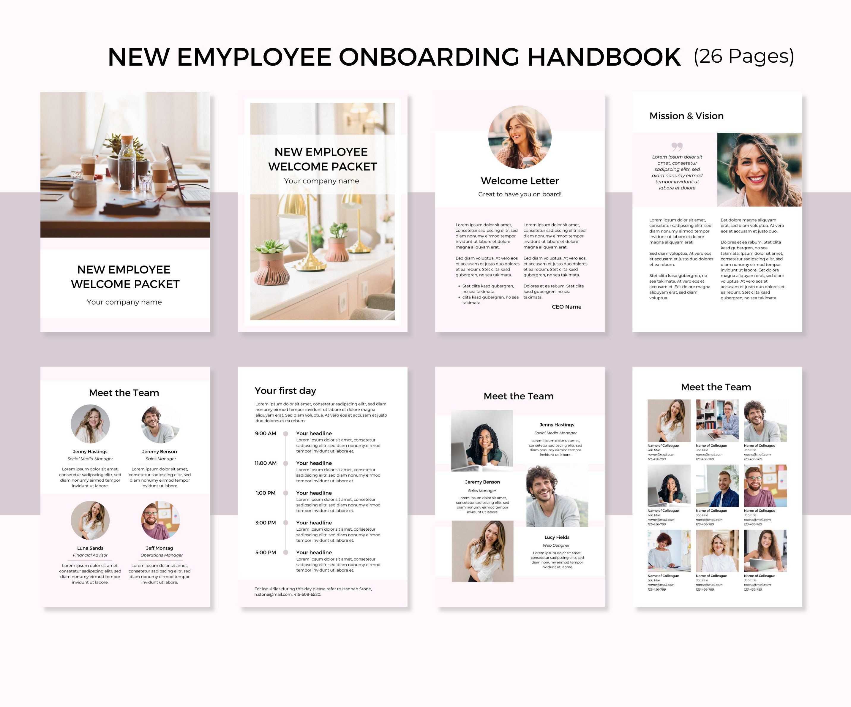 Employee Welcome Package Template, New Employee Onboarding, Employee ...
