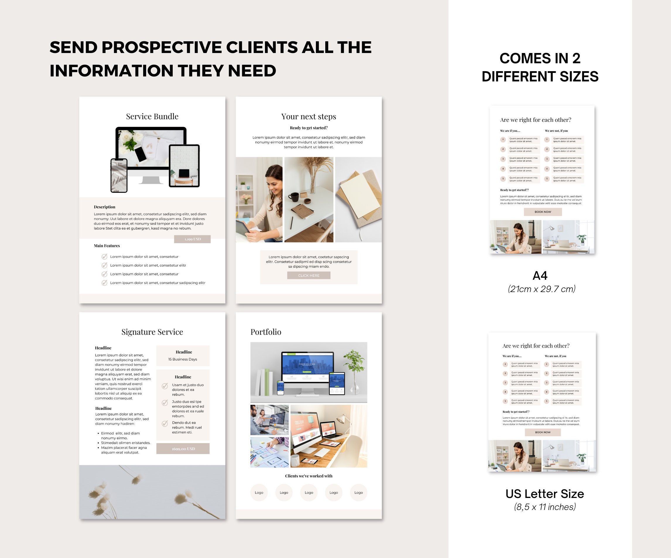 Services & Pricing Guide Template, Rate Sheet, Portfolio Template ...