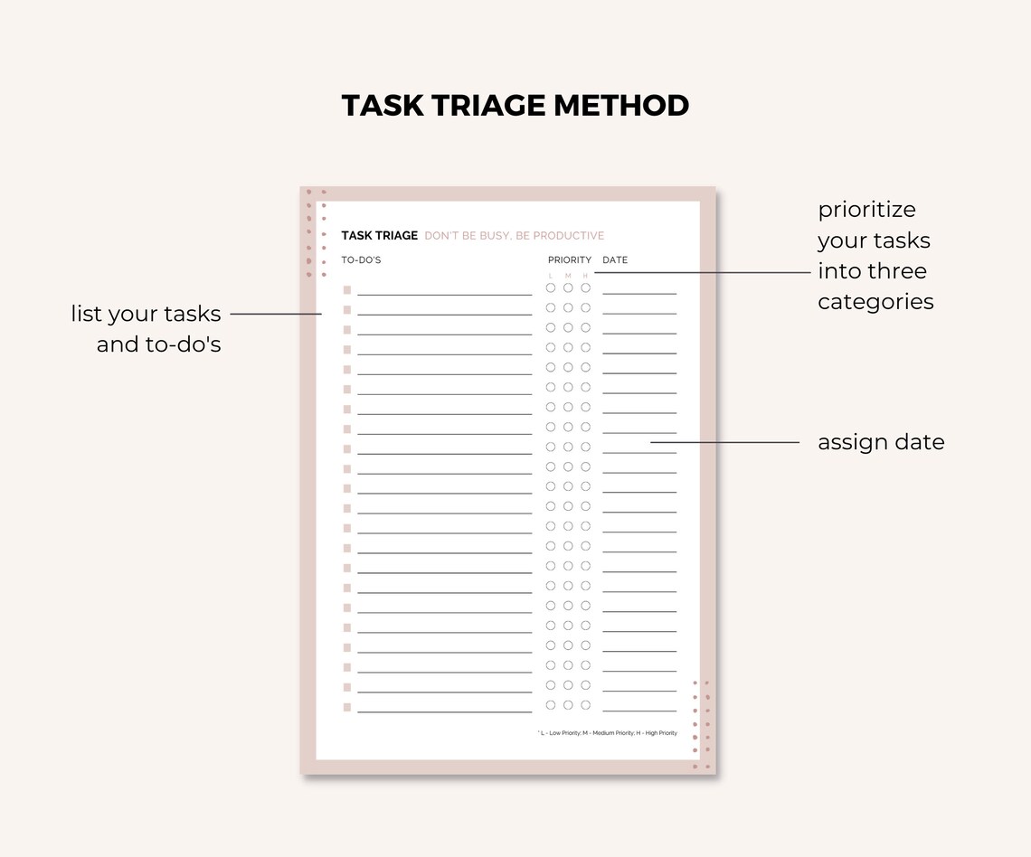 Task Triage Brain Dump Printable, Task Tracker, to Do List Printable ...