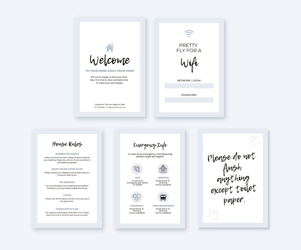 16 Airbnb Posters Airbnb Signs Template Canva Editable - Etsy
