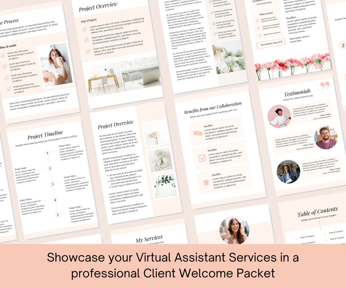 Virtual Assistant Client Welcome Packet | Template for Canva | Virtual ...
