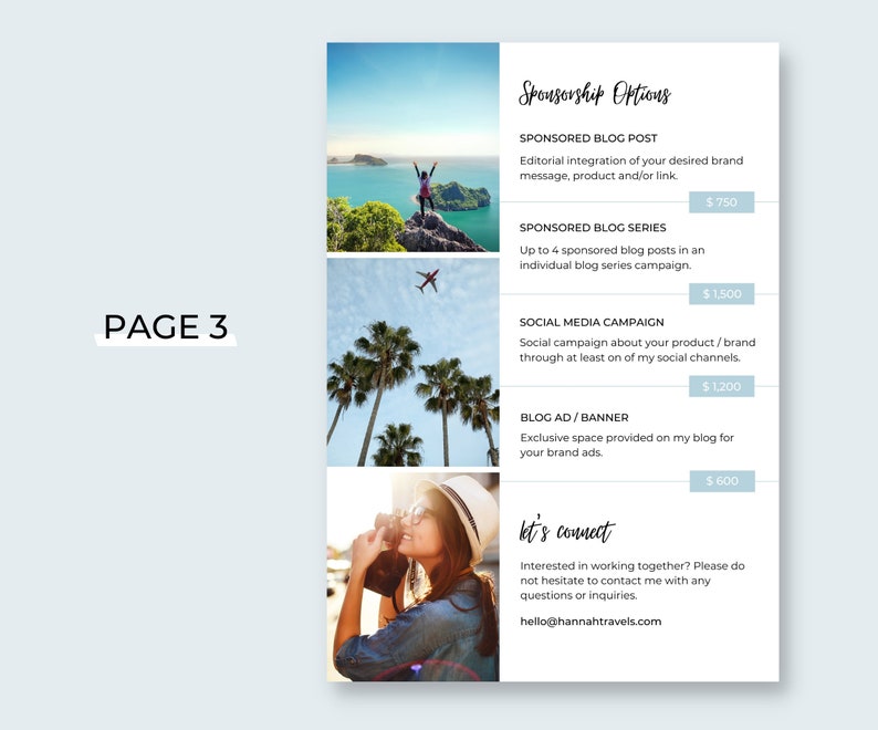 Media Kit Template for Travel Bloggers | Canva Media Kit Template ...