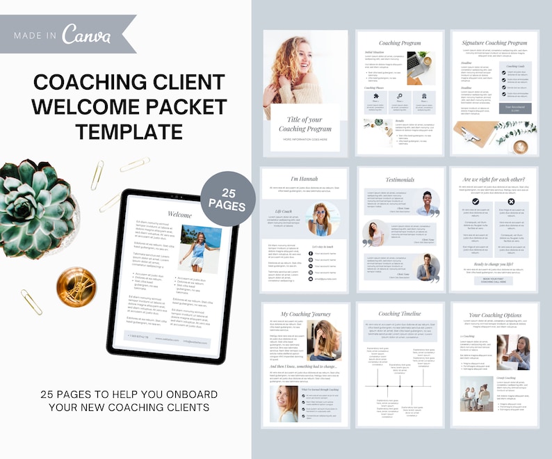Coaching Client Welcome Package | Coaching Onboarding Packet | Client Welcome Package Template ...