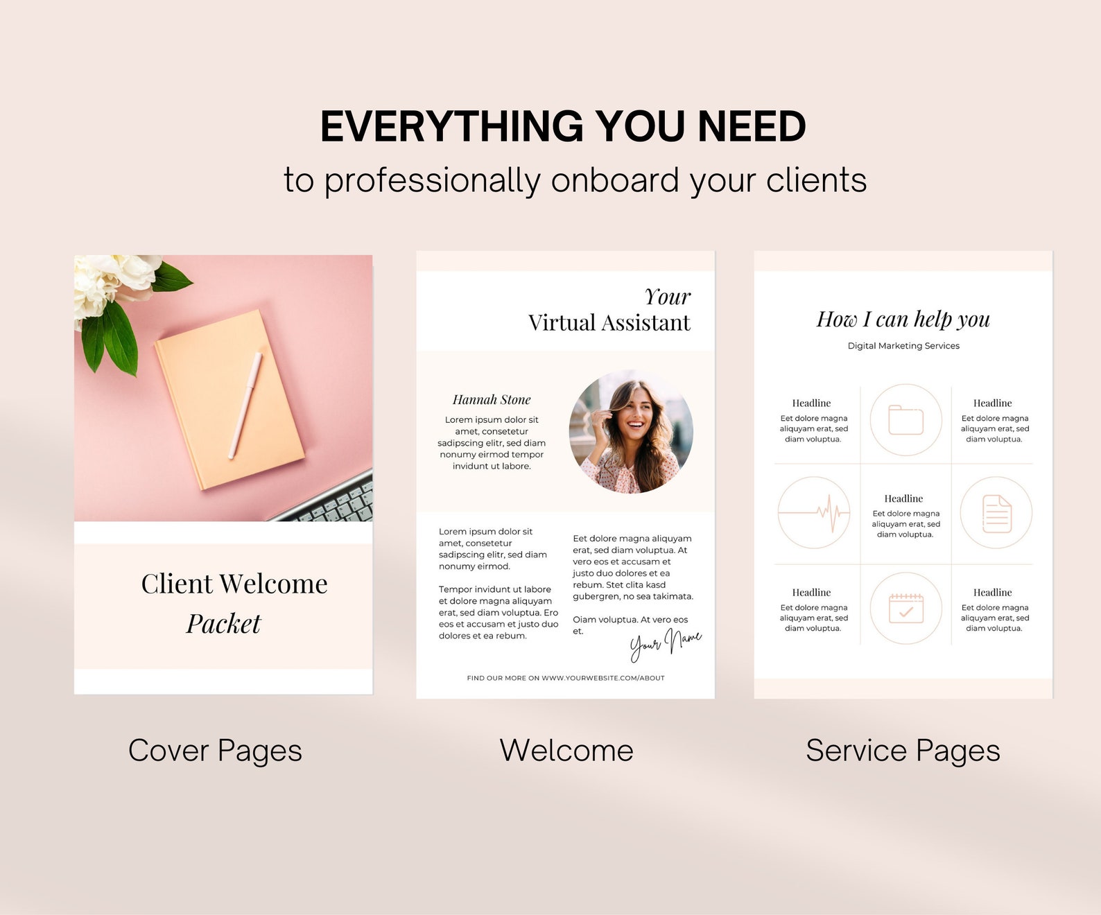 Virtual Assistant Client Welcome Packet | Template for Canva | Virtual ...