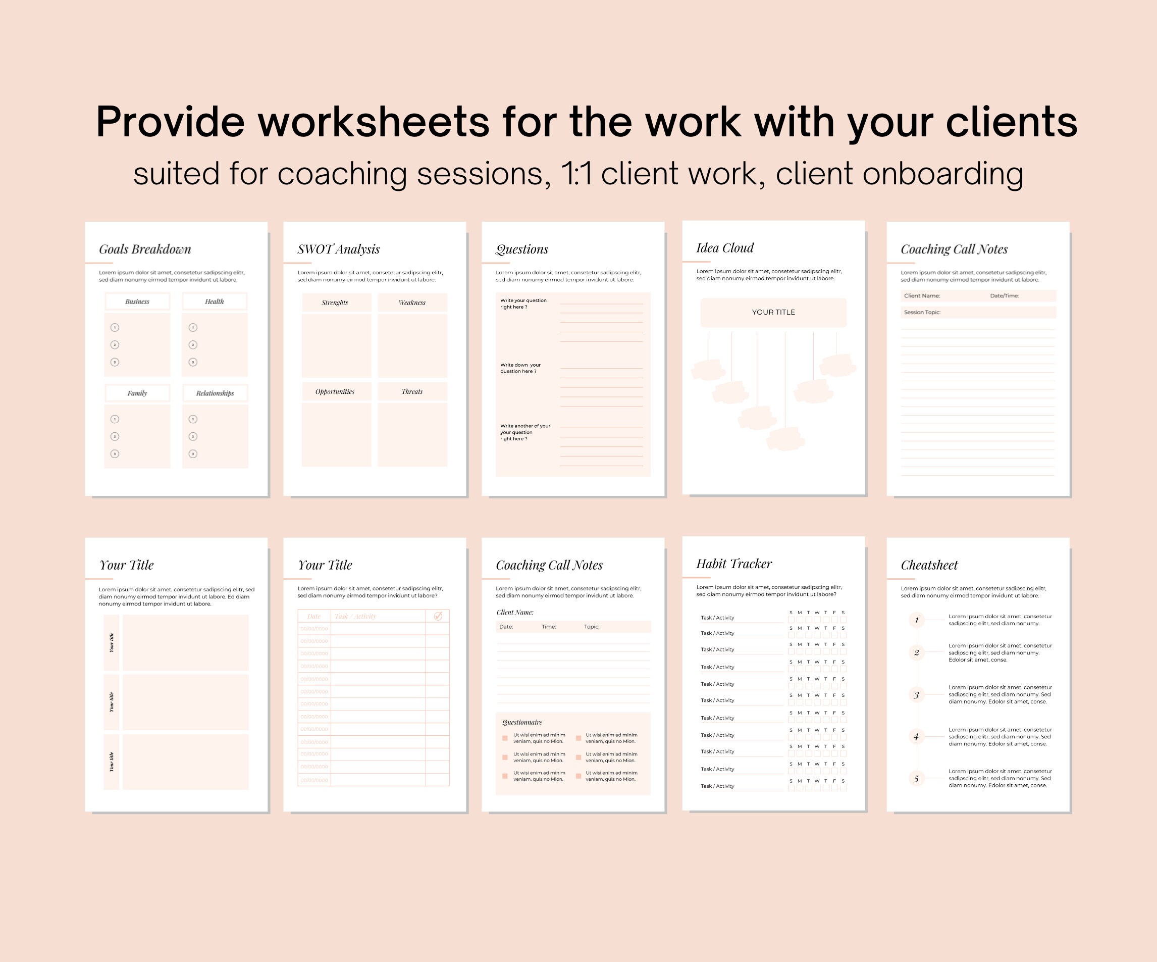 Client Worksheet Templates | Client Intake Forms | Canva Worksheet ...