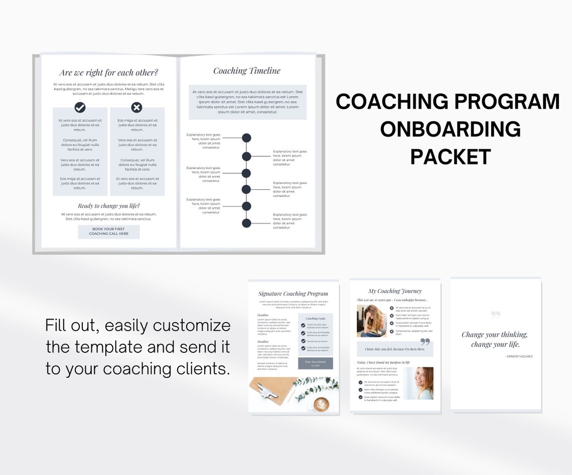 Coaching Client Welcome Package Coaching Onboarding Packet | Etsy
