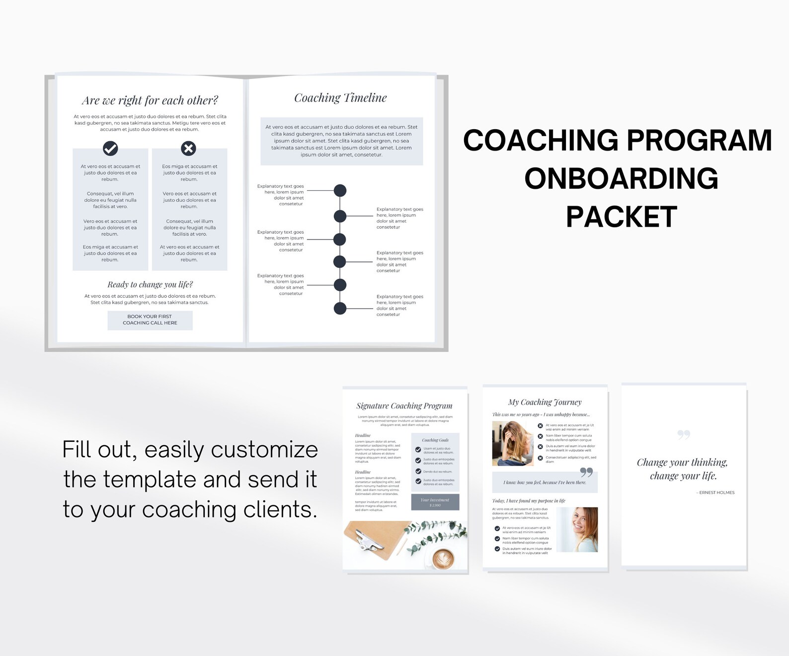 Coaching Client Welcome Package Coaching Onboarding Packet | Etsy