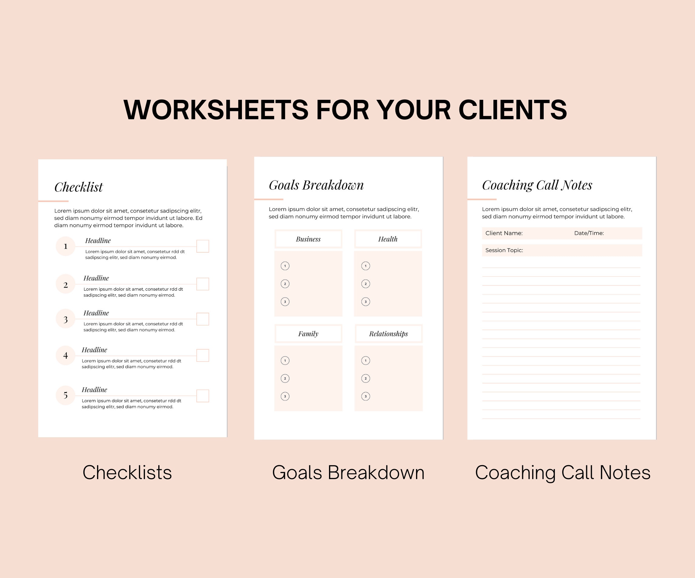 Client Worksheet Templates | Client Intake Forms | Canva Worksheet ...