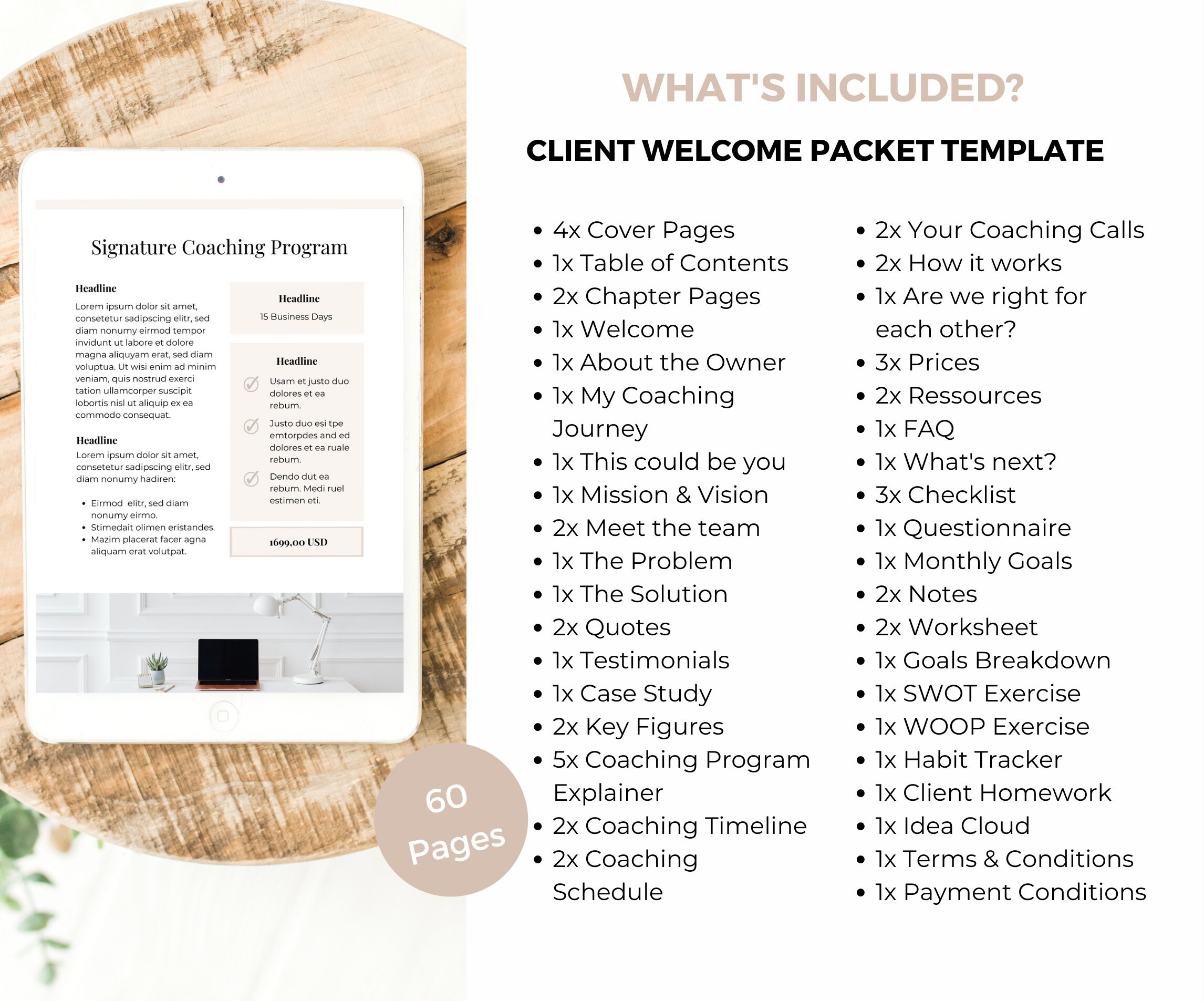 Coaching Client Welcome Packet, Client Onboarding Canva Template ...