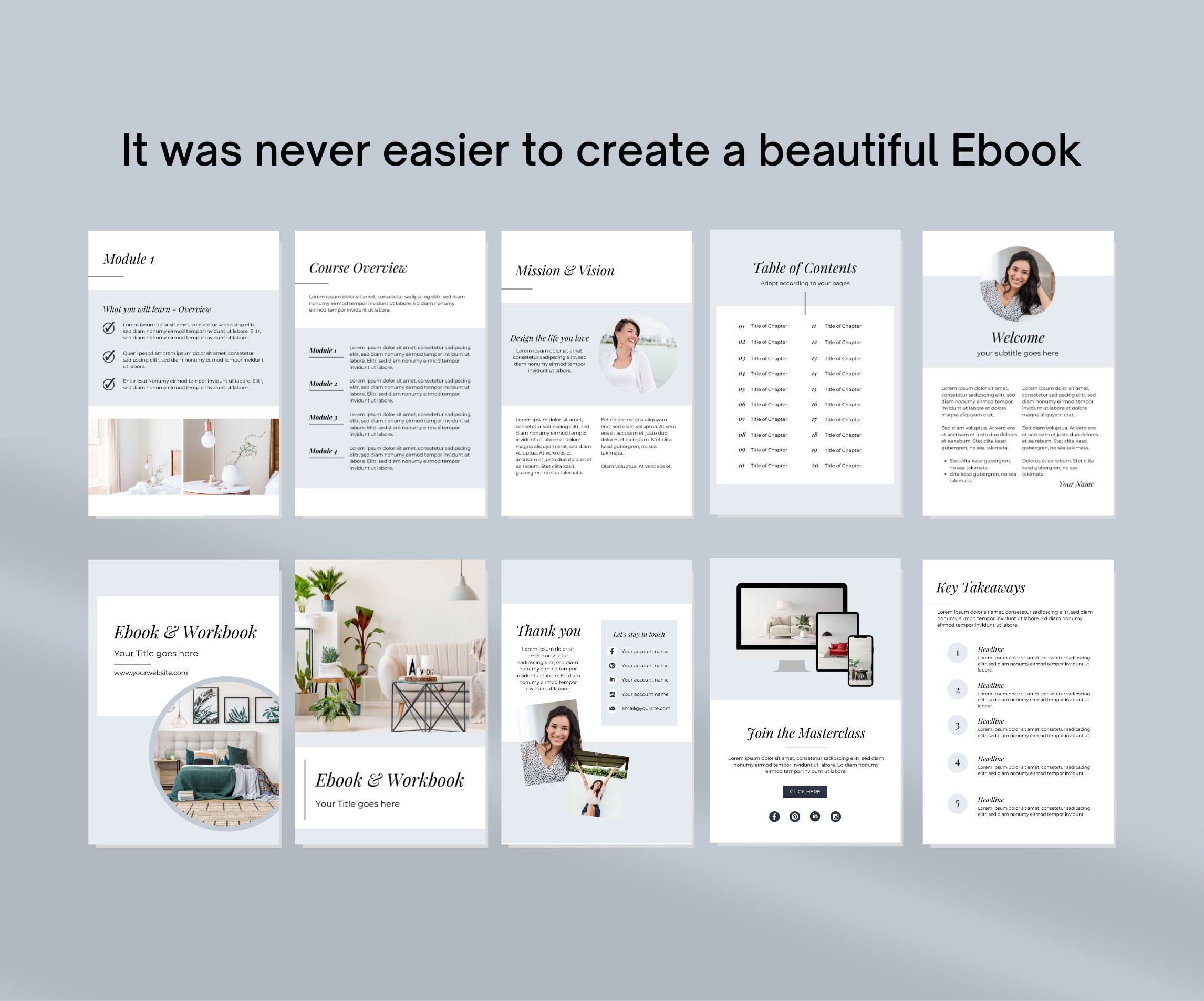 E-book Template Canva Ebook Template for Course Creators Webinar ...