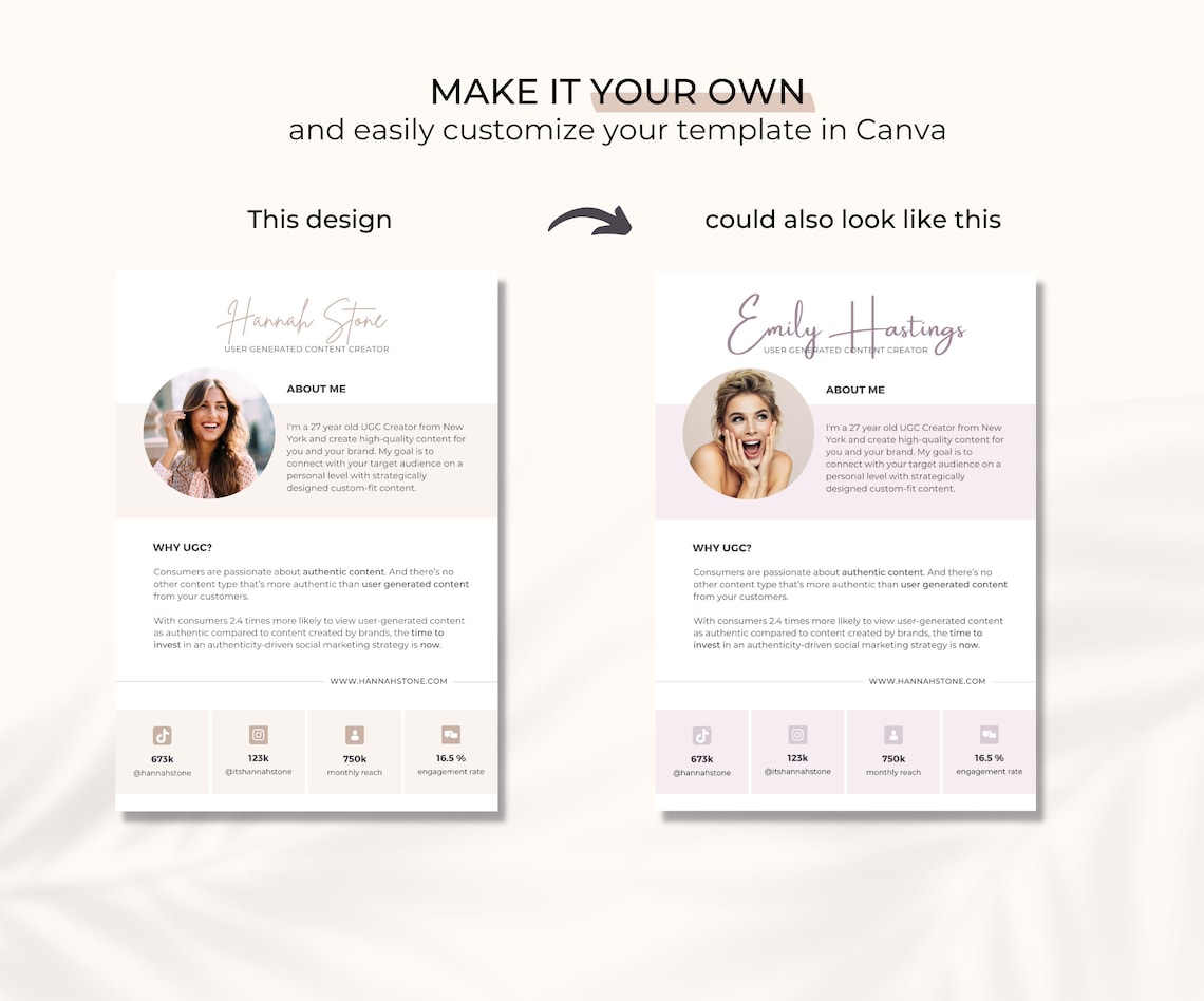 UGC Portfolio, UGC Media Kit Template, User Generated Content Creator ...