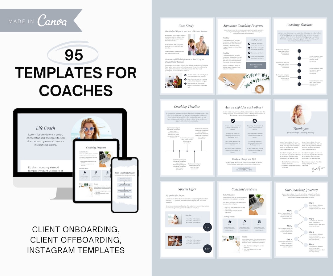 Coaching Templates Canva Bundle | Coaching Client Onboarding Template ...