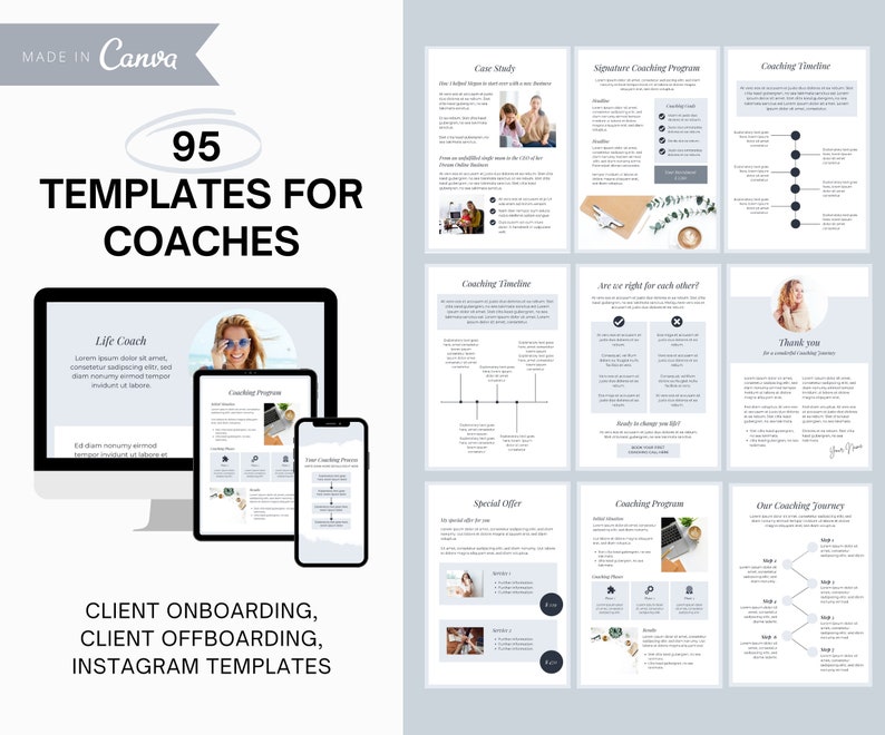Coaching Templates Canva Bundle Coaching Client Onboarding Etsy