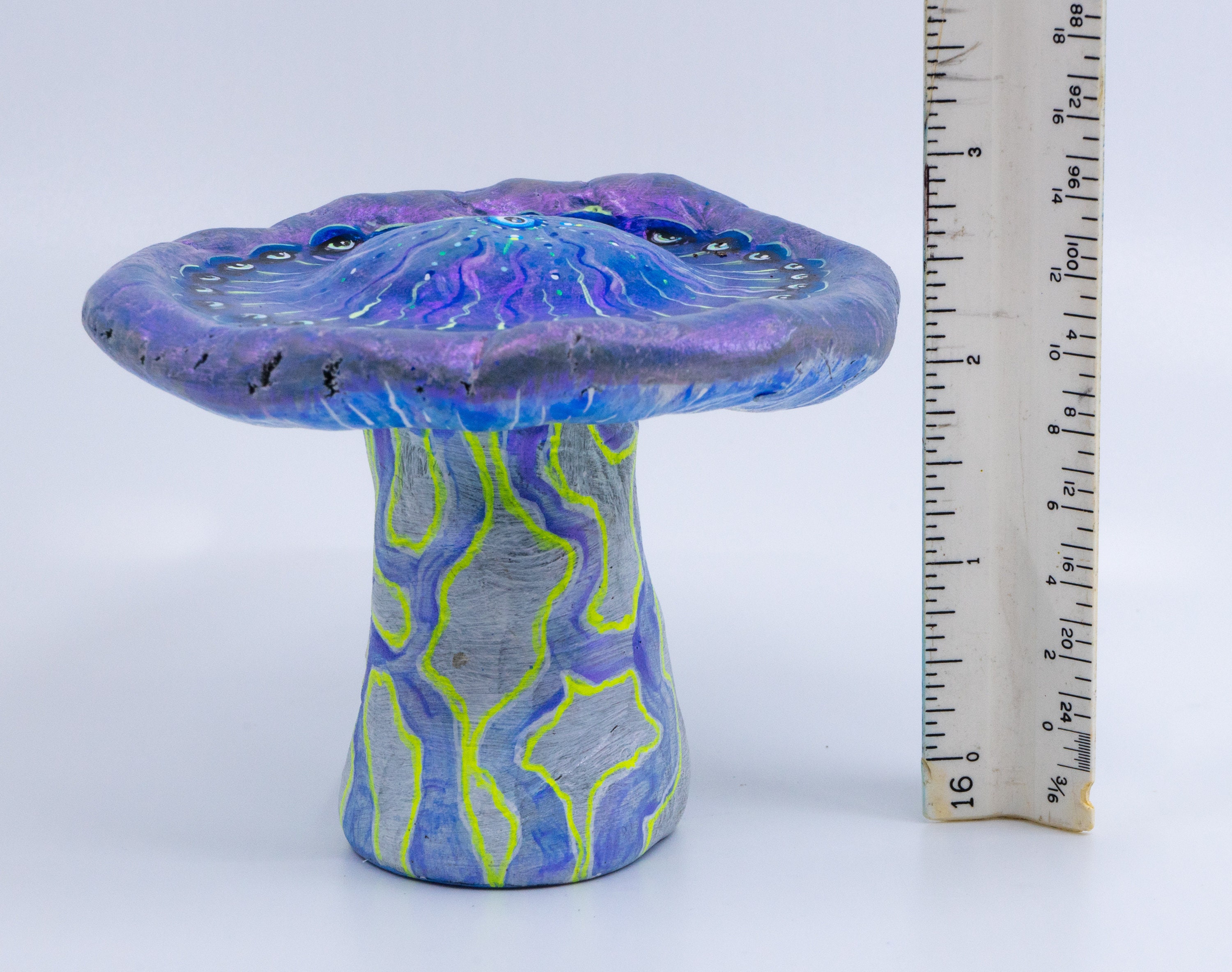 Eye Art Hand Painted Visionary Mushroom Sculpture, Gift for Cottagecore ...