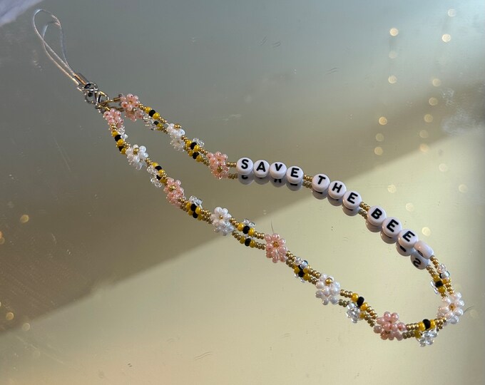 Bee Phone Bead Charm Strap - Etsy UK