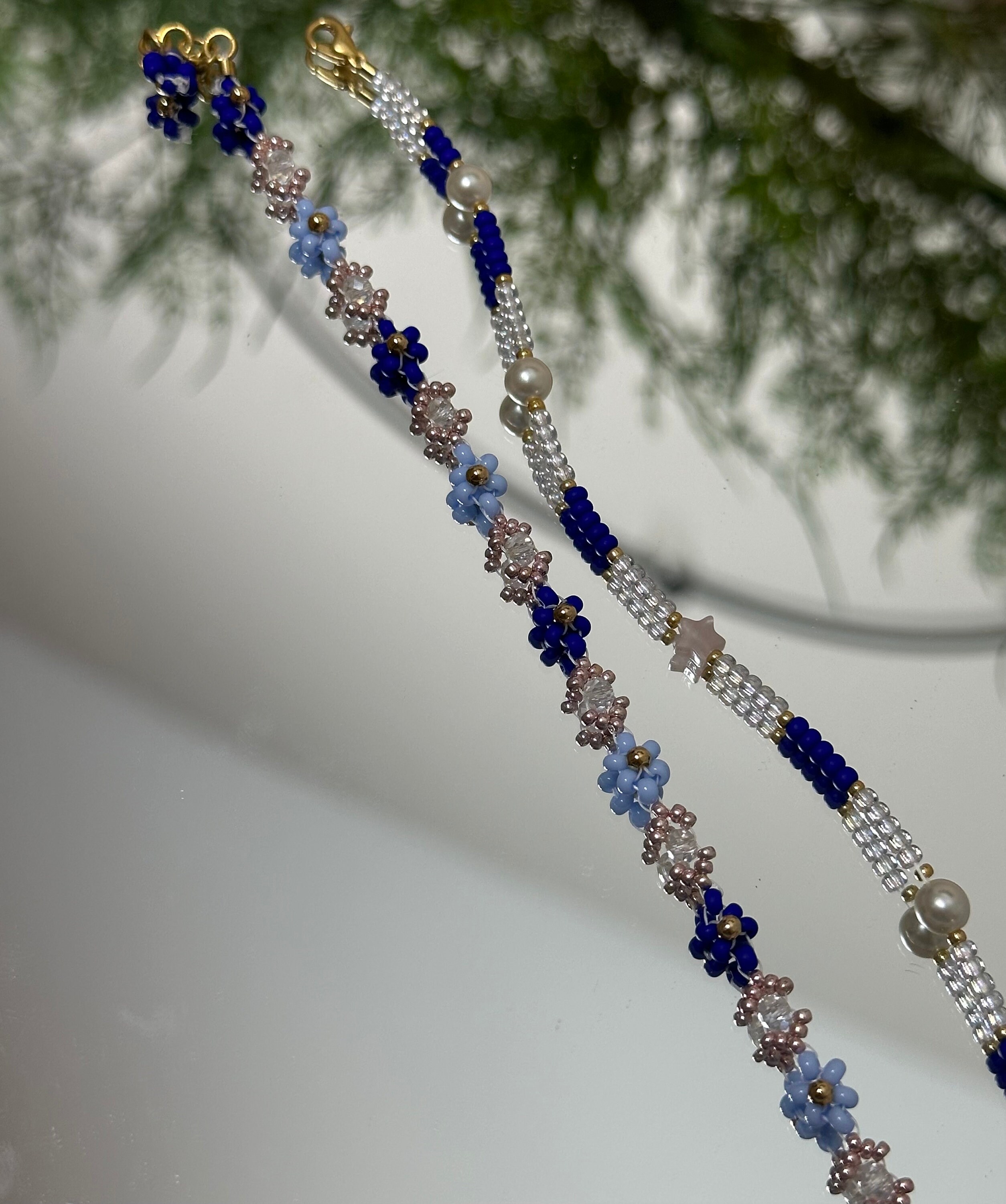 Customizable Handmade Danity Royal Blue Seed Bead Bracelet Fall ...