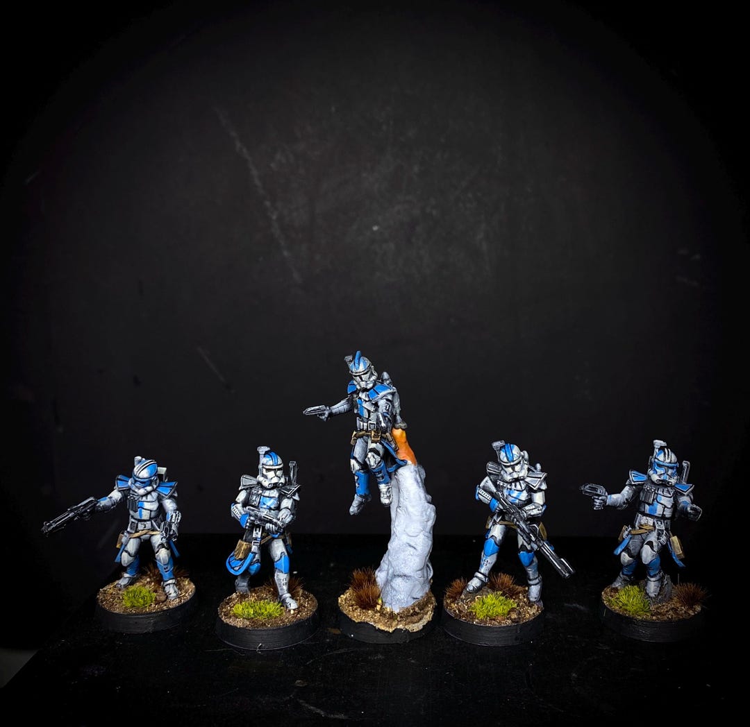 Star Wars Arc Trooper Squad Legion Miniatures 32mm Handpainted (blue ...