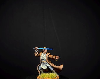 Obi-wan Kenobi 3D Printed Miniature 40mm/shatterpoint Scale/star Wars ...