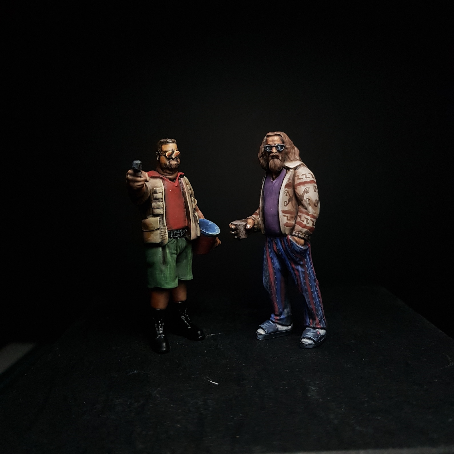 Big Lebowski Figure Handpainted || Dude and Walter Sobchek || 70mm ...
